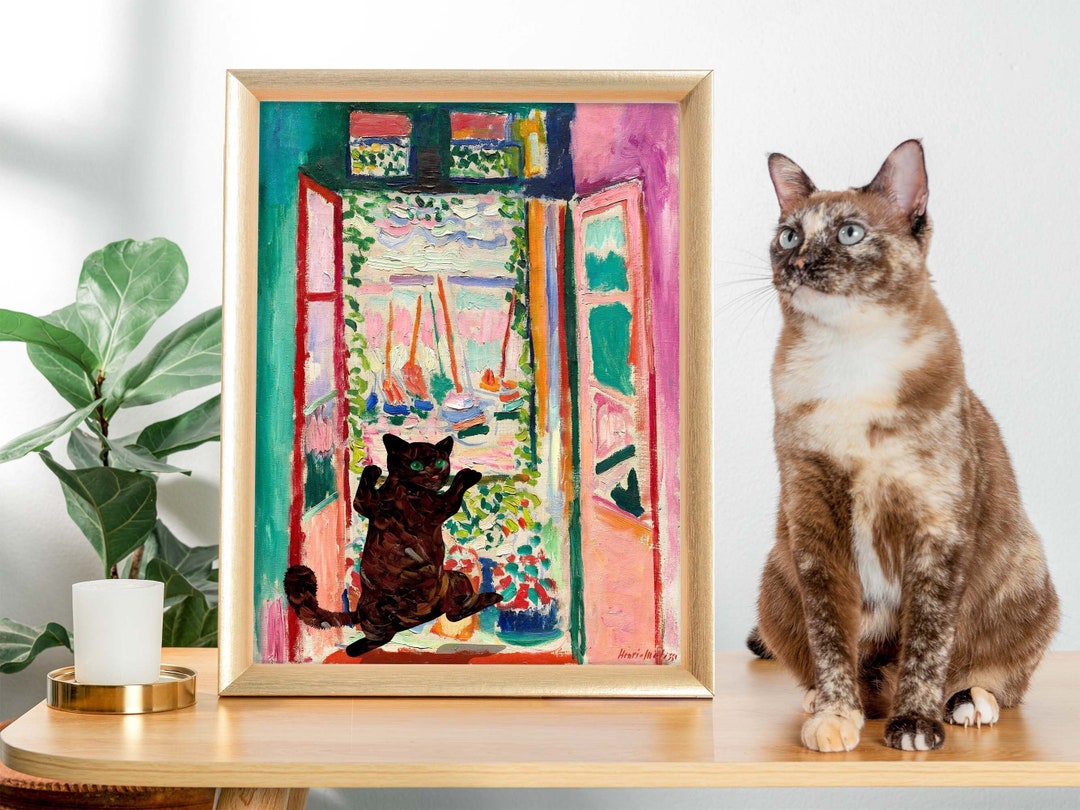 Matisse Open Window Cat Printable Funny Cat Mom Gift Henry Matisse Wall ...