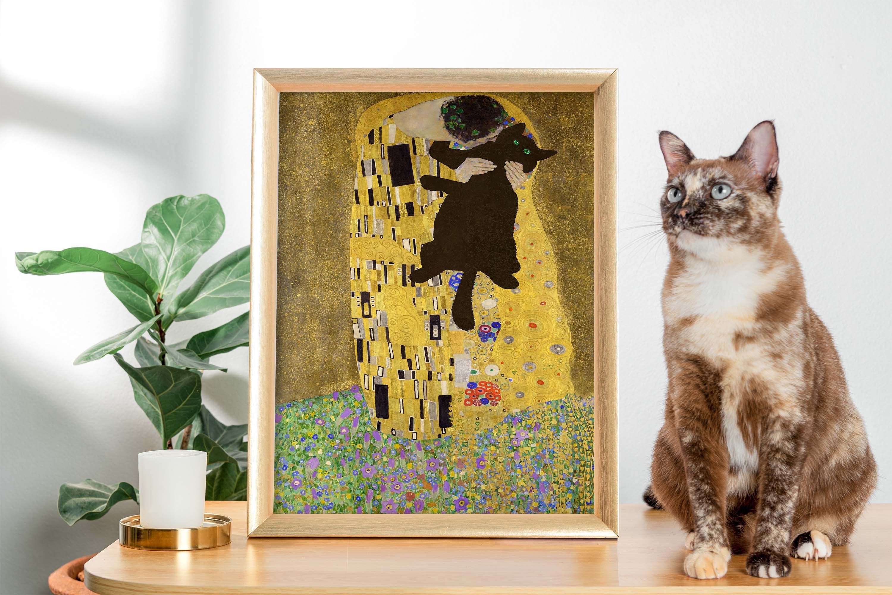 Gustav Klimt Cat Printable Klimt the Kiss Cat Funny Cat Mom - Etsy ...