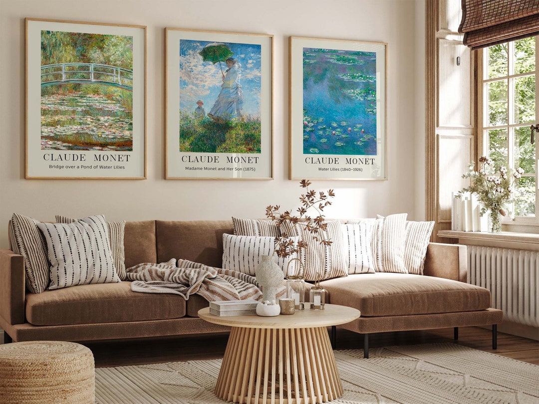 Monet Triptych Wall Art, Claude Monet, Gallery Wall Set, Printable Wall ...