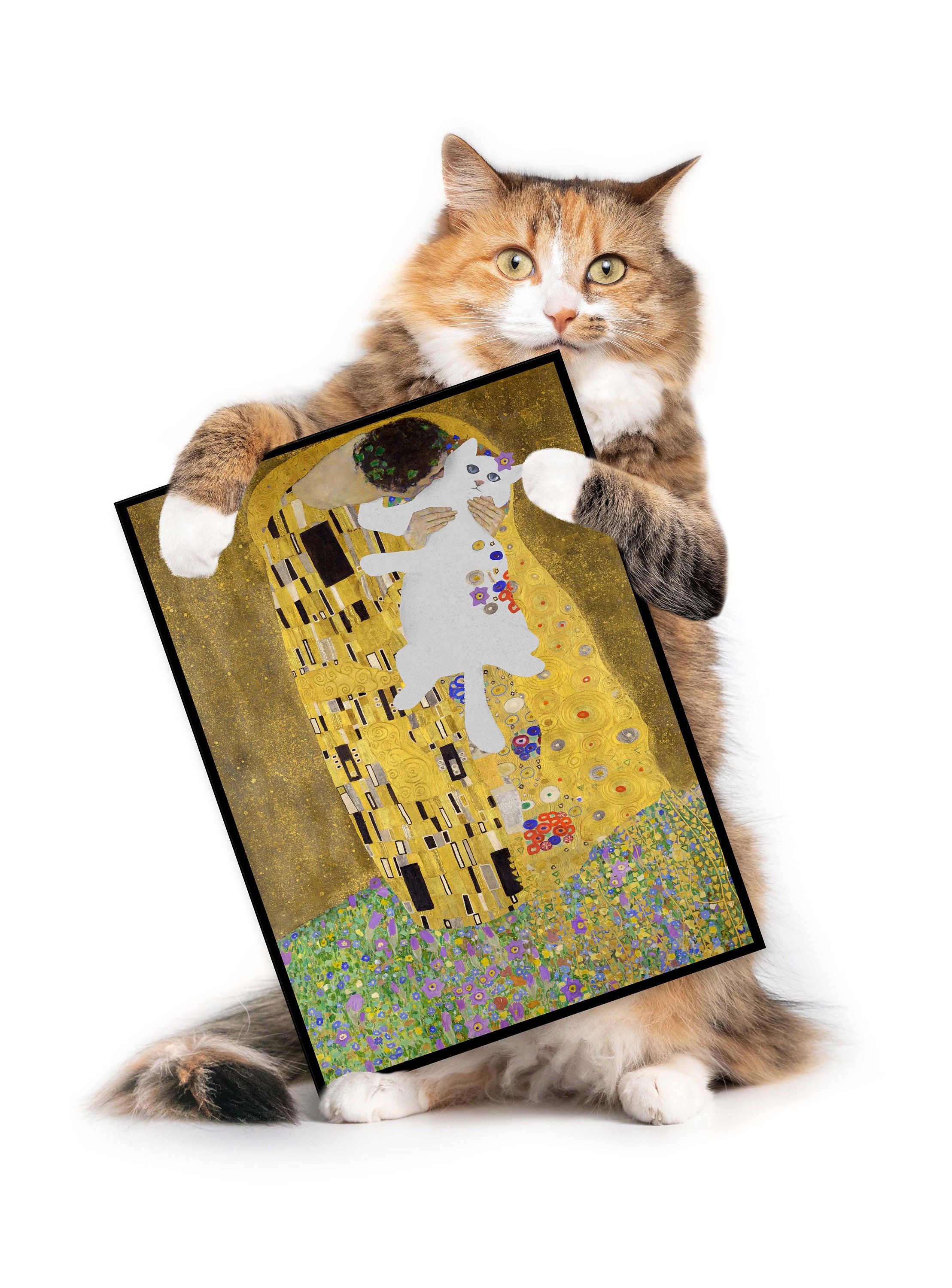 Gustav Klimt Cat Printable, Klimt the Kiss Cat, Funny Cat Mom Gift ...