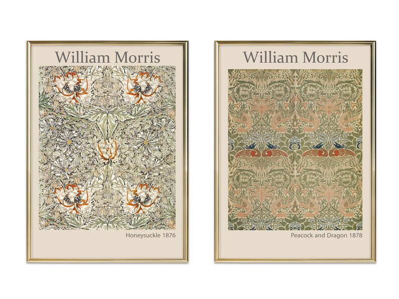Set of 6 William Morris Print Set of 6 Vintage Digital Prints Rustic Posters Bundle Downloadable ...