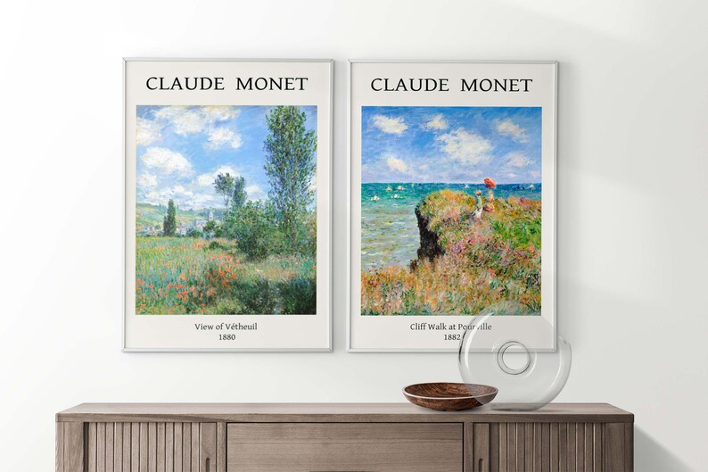 Claude Monet Triptych, Vintage Gallery Wall Art Set (digital Download ...