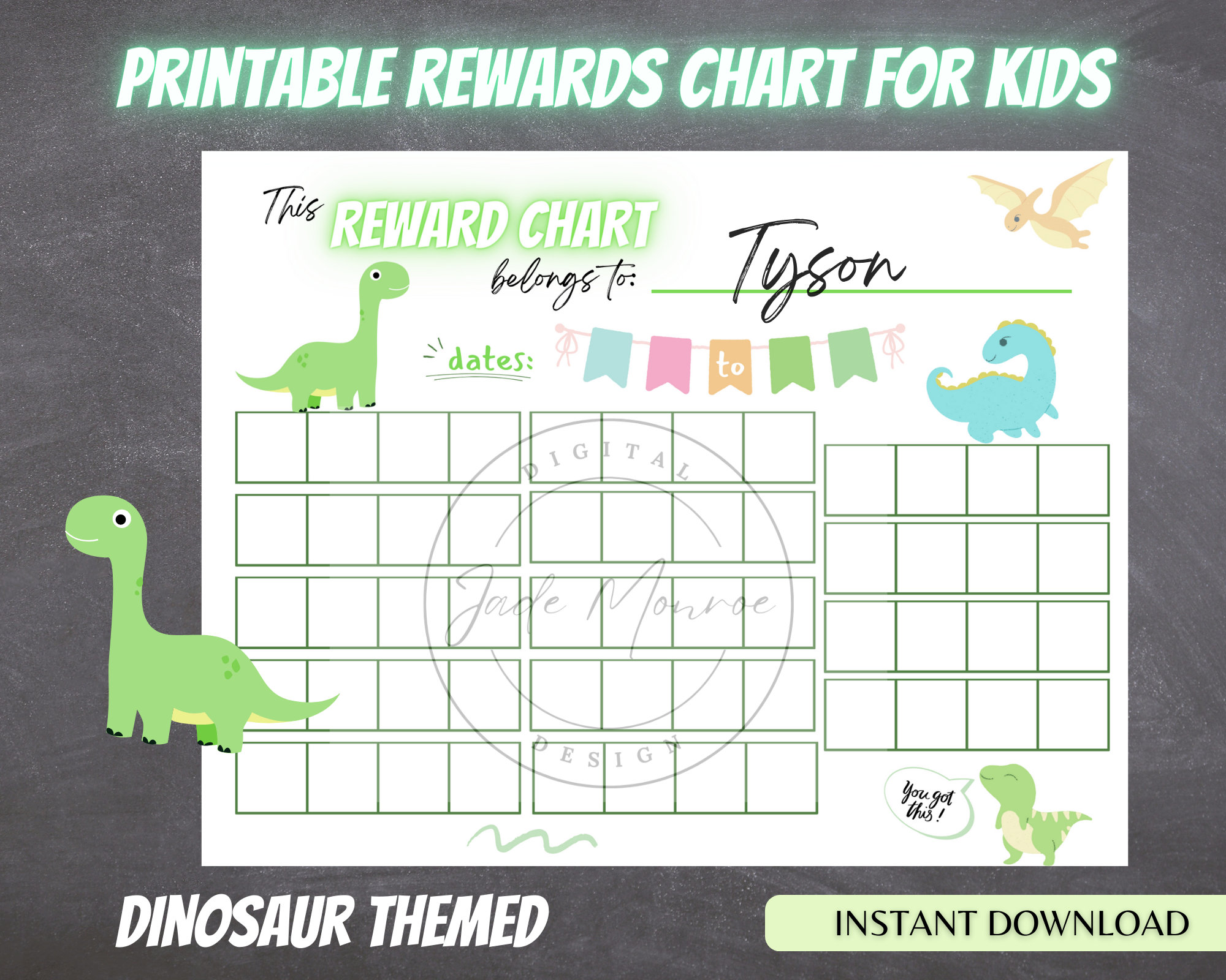 Kids Reward Chart for Family Printable Sticker Chart for Kids Daily ...