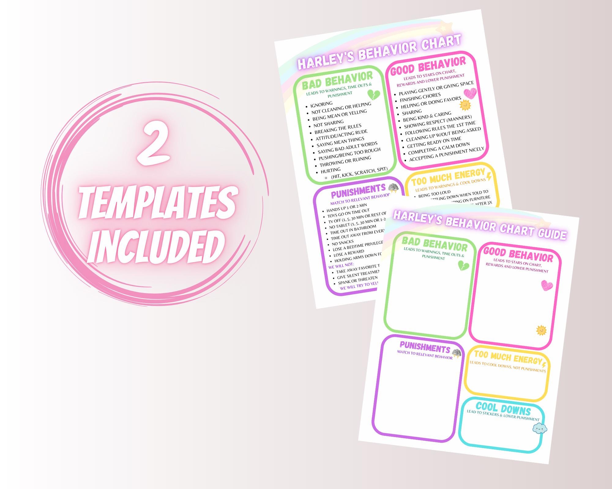 Custom Behavior Chart for Kids – Personalized Name & Behavior ...