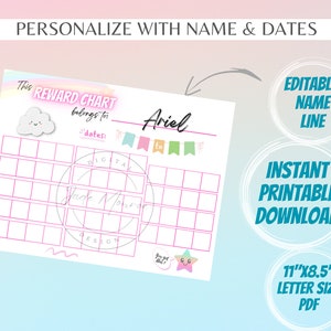 Kids Reward Chart for Family Printable Sticker Chart for Kids Daily ...