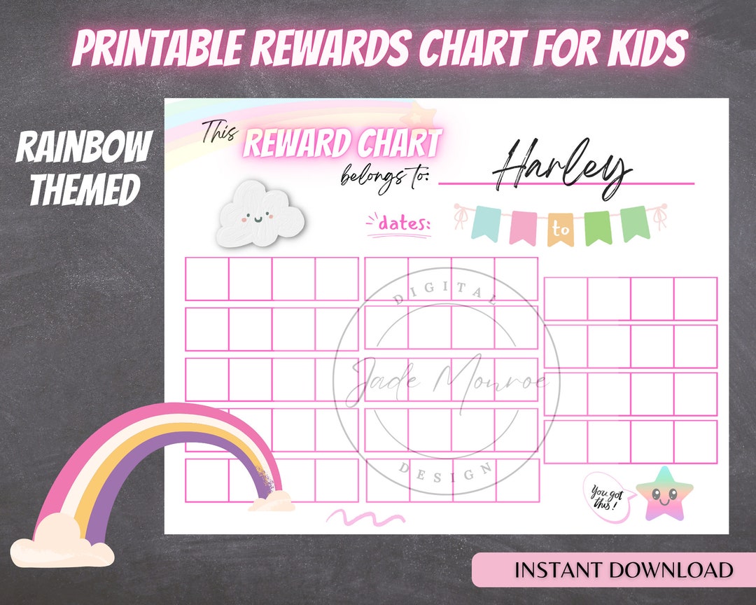 Kids Reward Chart for Family Printable Sticker Chart for Kids Daily ...