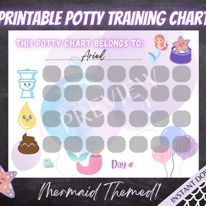 Mermaid Potty Training Chart Printable for Toddler Reward Chart ...