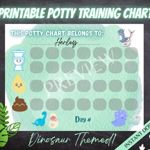 Dinosaur Potty Training Chart Printable for Toddler Reward Chart | Dino ...