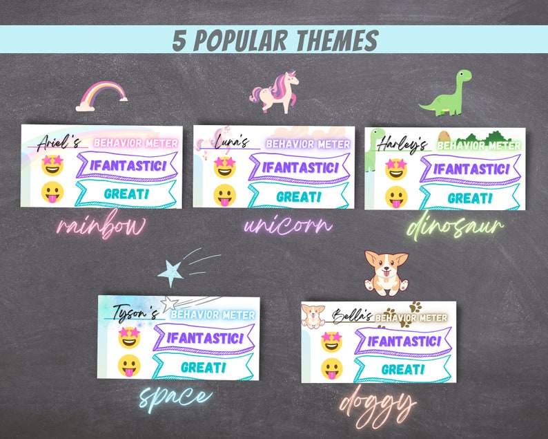 Behavior Chart for Kids Customizable Editable Tracker for Toddlers ...