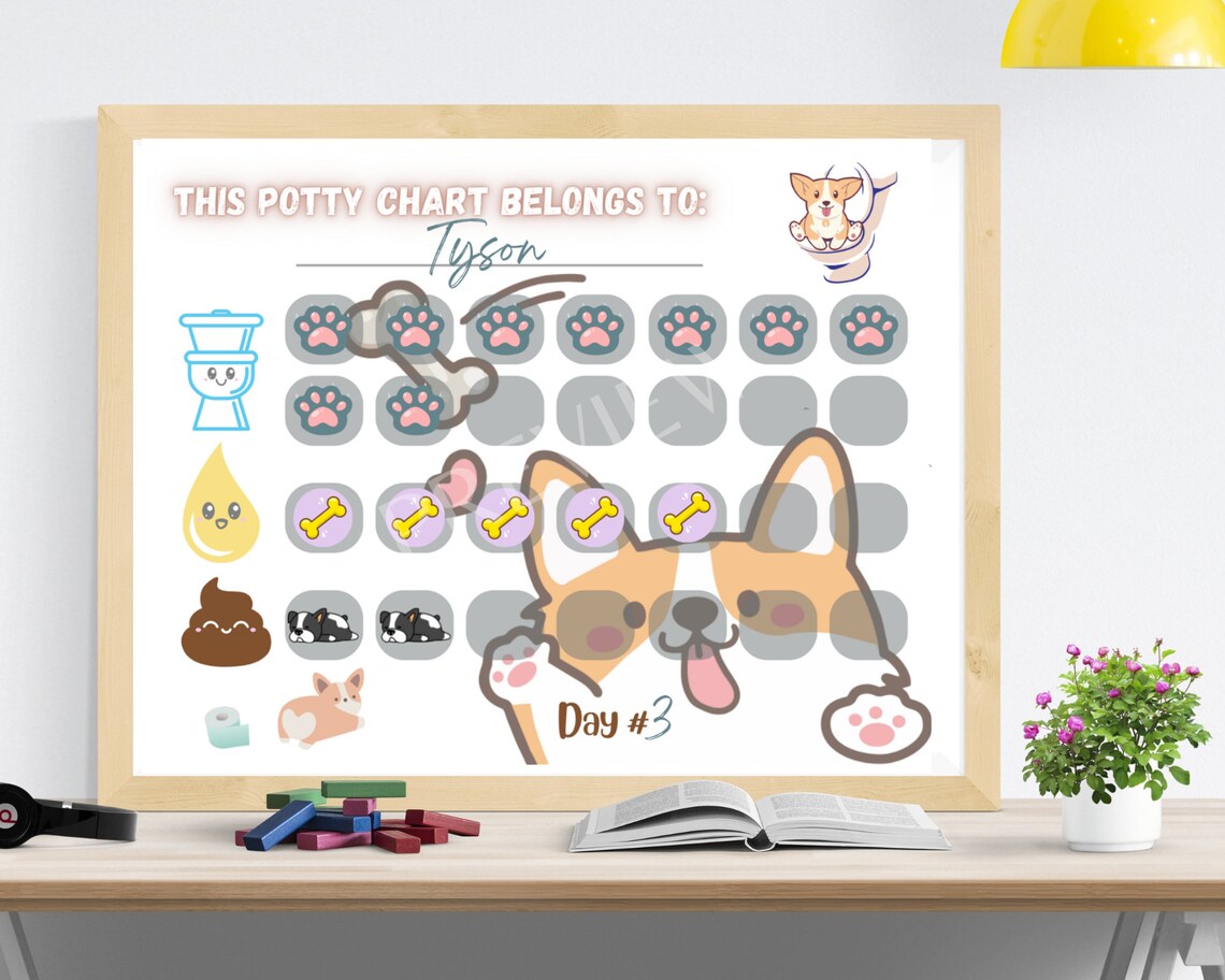 Doggy Potty Training Chart Printable for Toddler Reward Chart | Puppy ...