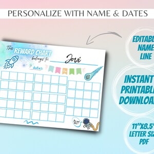 Kids Reward Chart for Family Printable Sticker Chart for Kids Daily ...