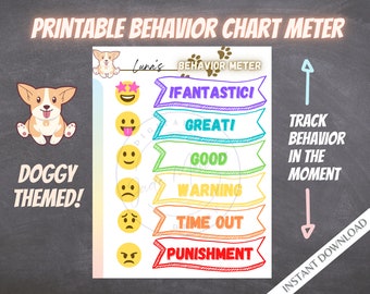 Behavior Chart Tracker for Kids Toddlers Customizable Daily Personalize ...