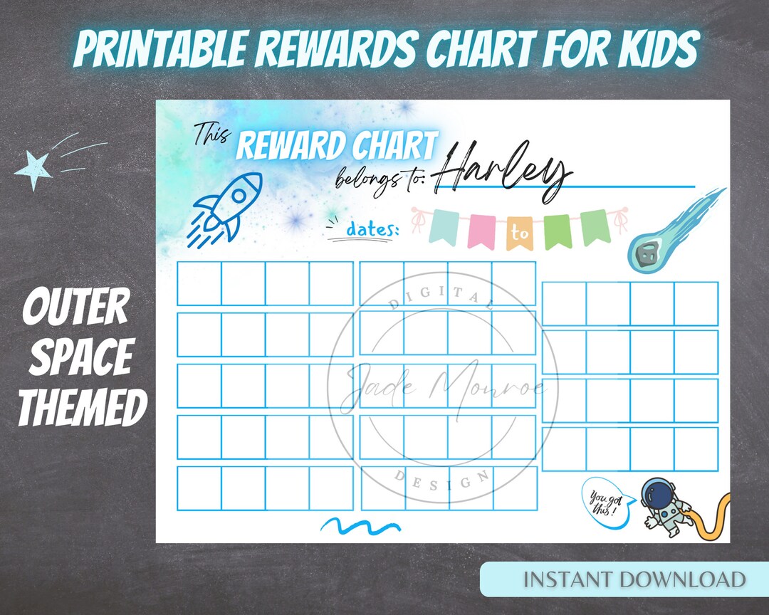 Kids Reward Chart for Family Printable Sticker Chart for Kids Daily ...