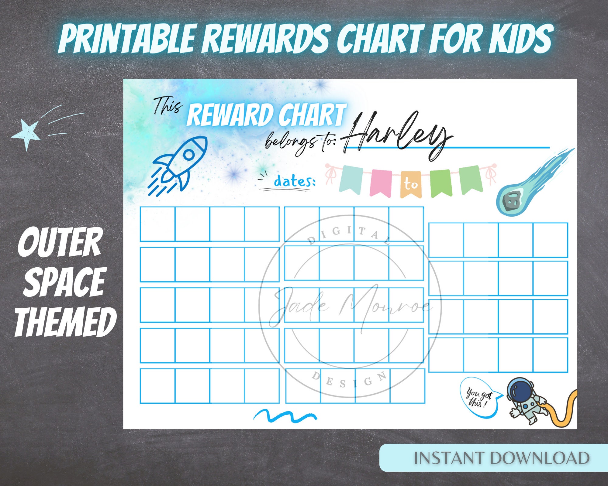 Kids Reward Chart for Family Printable Sticker Chart for Kids Daily ...