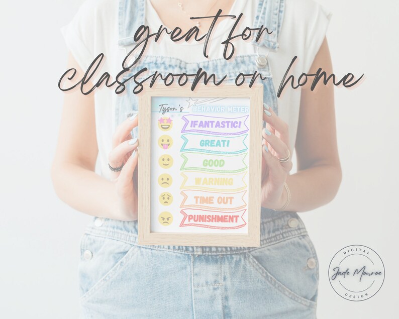 Behavior Chart Tracker for Kids Toddlers Customizable Daily Personalize ...