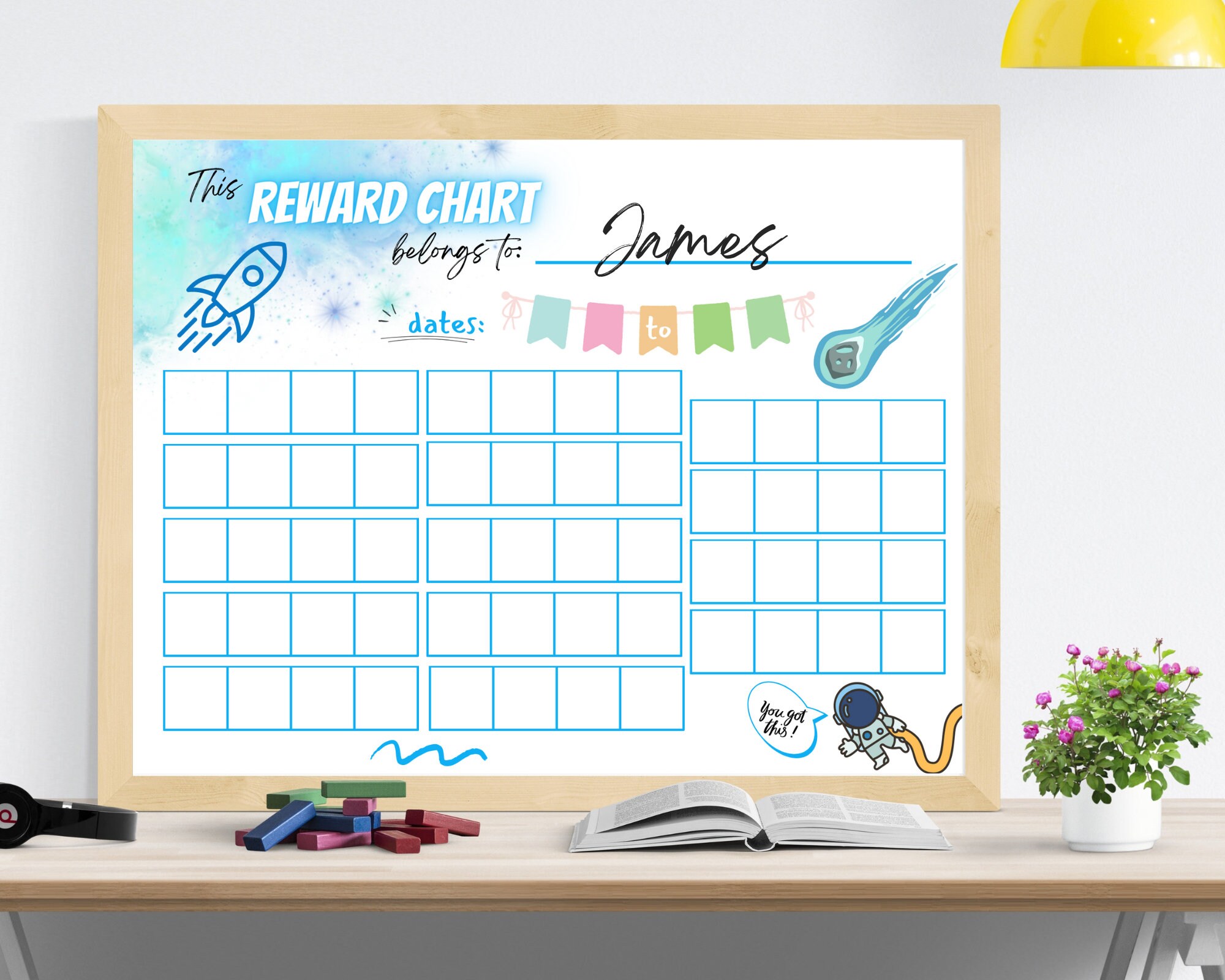 Kids Reward Chart, Printable Sticker Chart, Editable Star Tracker for ...