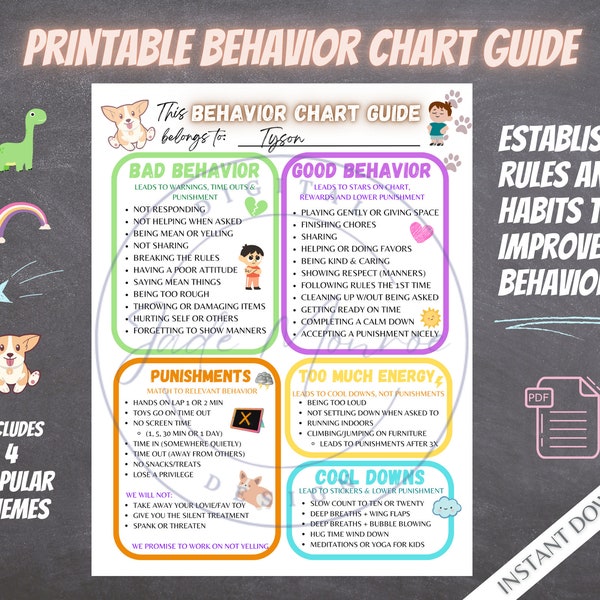 Behavior Chart Classroom Template - Etsy