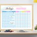 Chore Chart for Kids Sticker Star Chart for Family Weekly Personalized ...