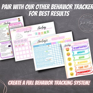 Behavior Chart Tracker for Kids Toddlers Customizable Daily Personalize ...