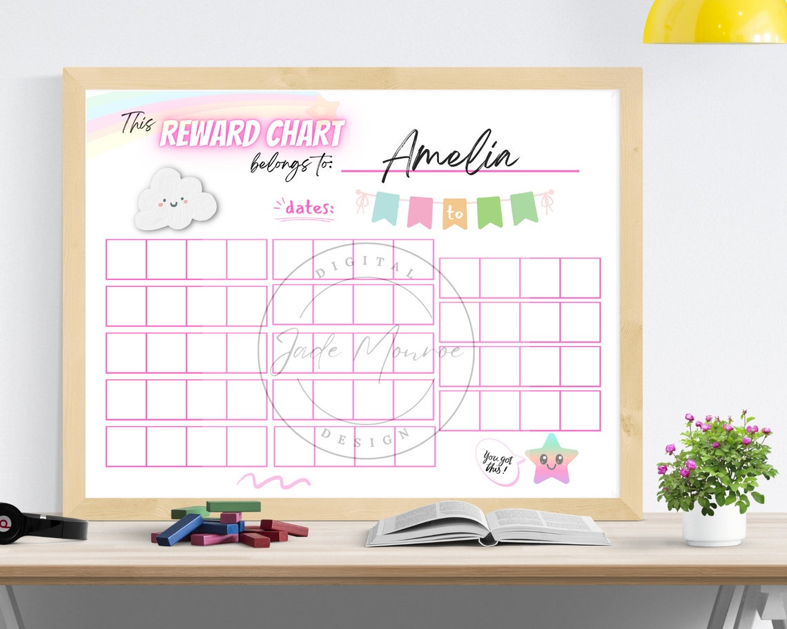 Kids Reward Chart for Family Printable Sticker Chart for Kids Daily ...