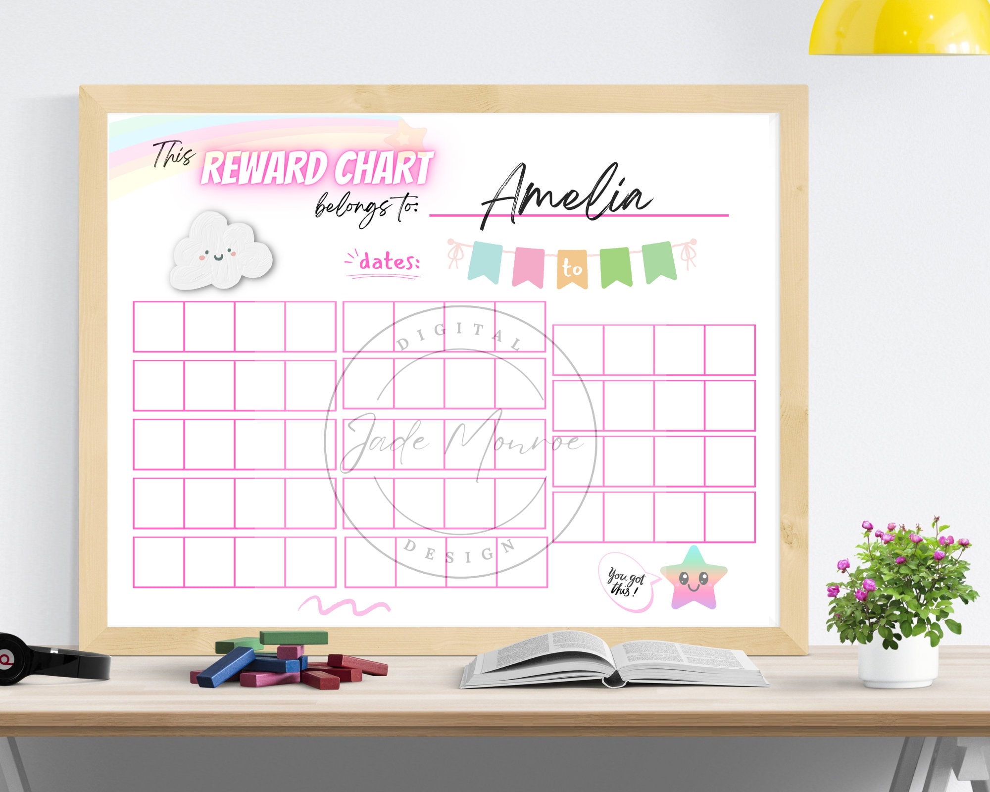 Kids Reward Chart for Family Printable Sticker Chart for Kids Daily ...