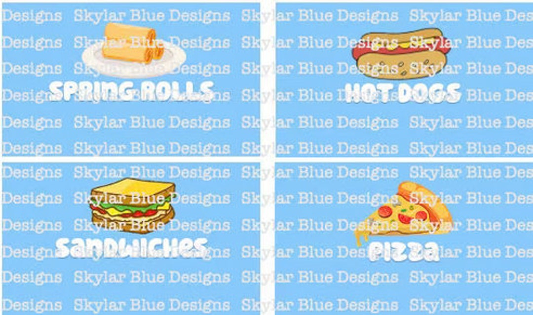 18 X Food Labels/table Cards/buffet Label/ Party Table Labels - Etsy