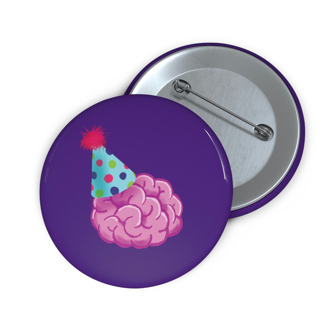 Party Brain Pin Button - Etsy