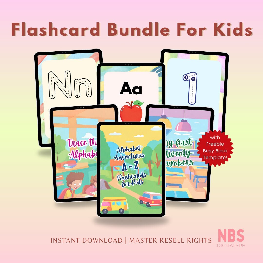 Flashcards Bundle for Kids Alphabet and Numbers With Free Busy Book ...