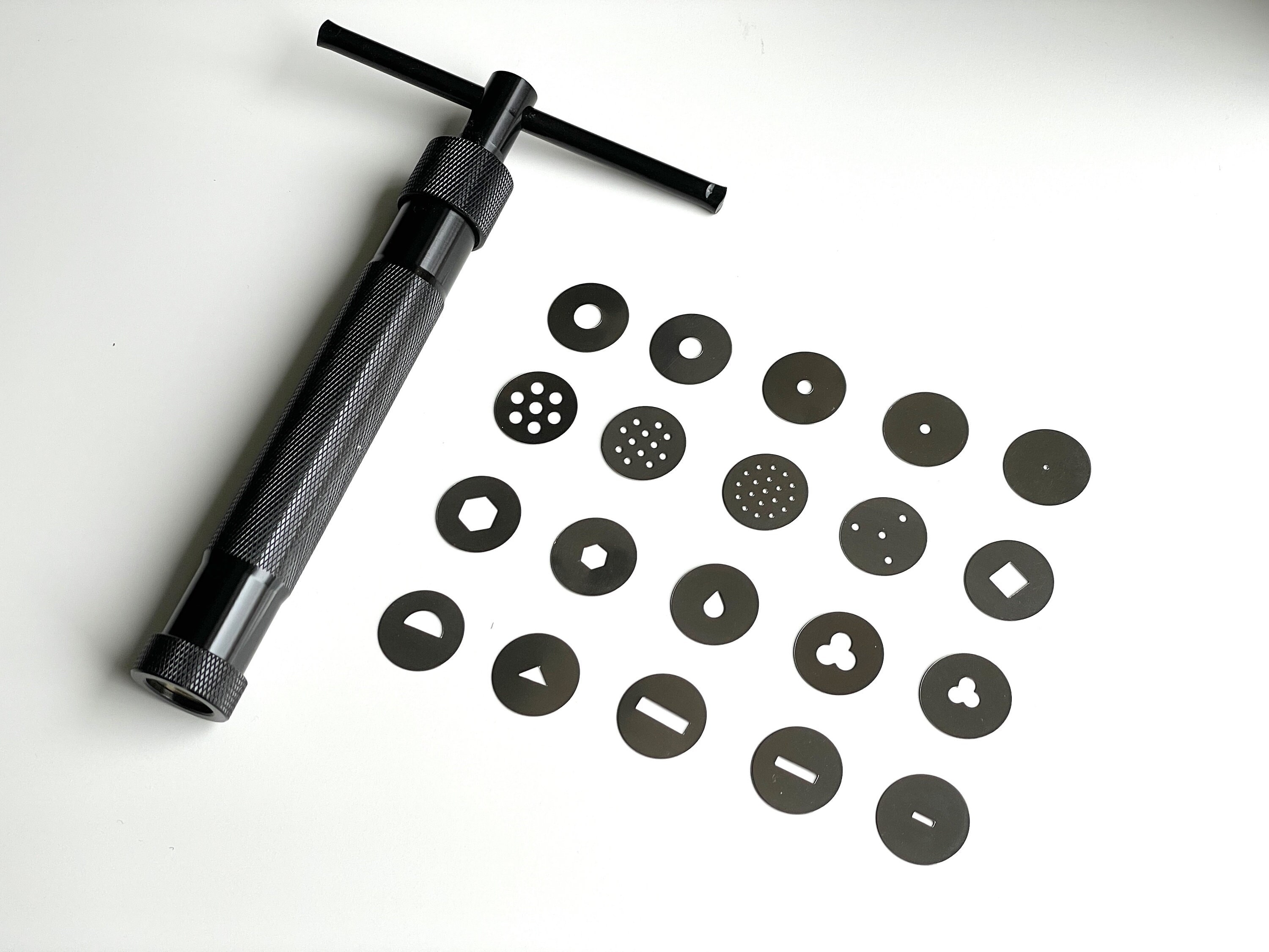 Clay Extruder, Black Squeezer With 20 Unique Discs, Stainless Steel ...