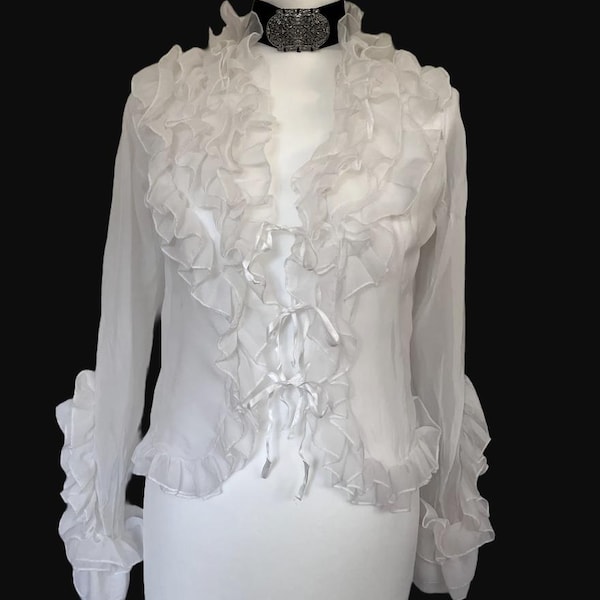 60s Ruffle Blouse - Etsy UK