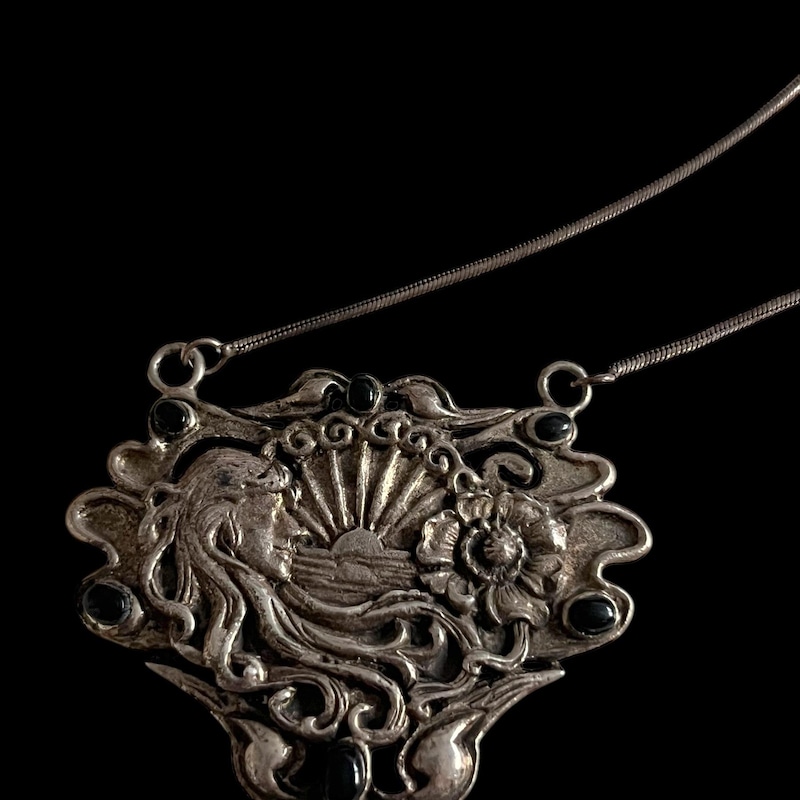 Silver Mucha Pendant - Etsy UK