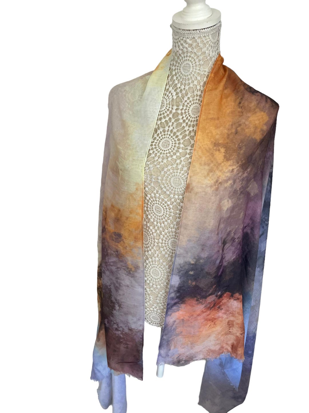 Vintage Womens Psychedelic Marble Holiday Wrap Shawl Skirt Cape Retro ...
