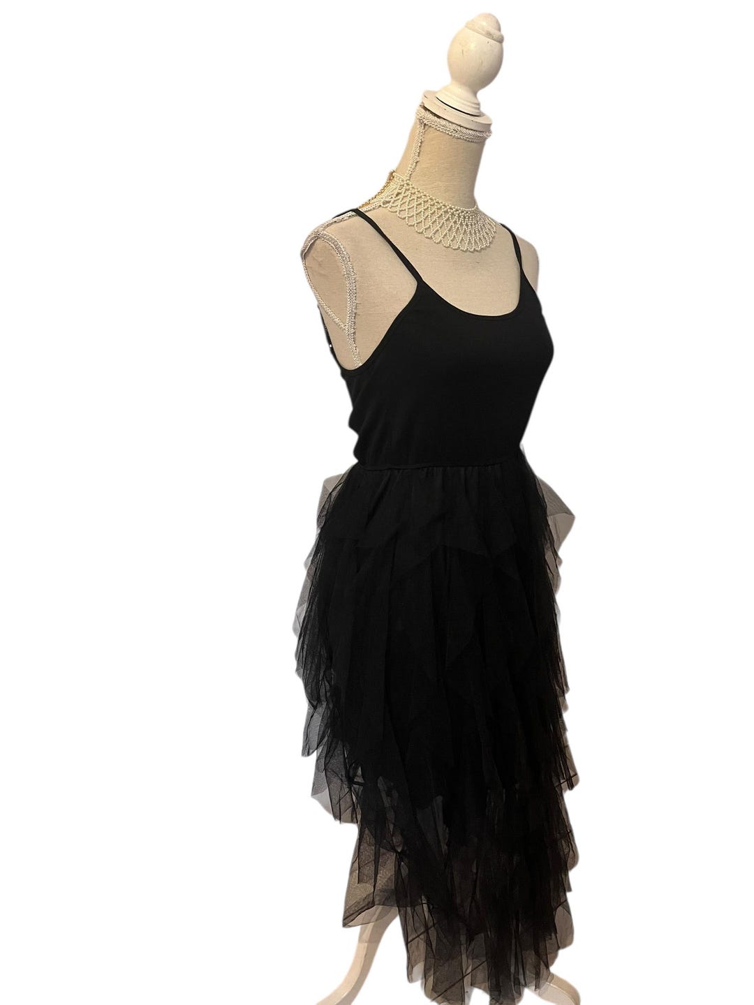 Vintage Black Tulle Ruffle Dress - Gothic Balletcore, Size 8-10 - Etsy