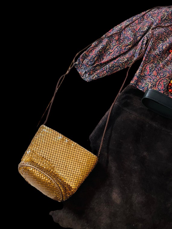 Vintage Womens 1990s, 70s Style Gold Chainmail Should… - Gem