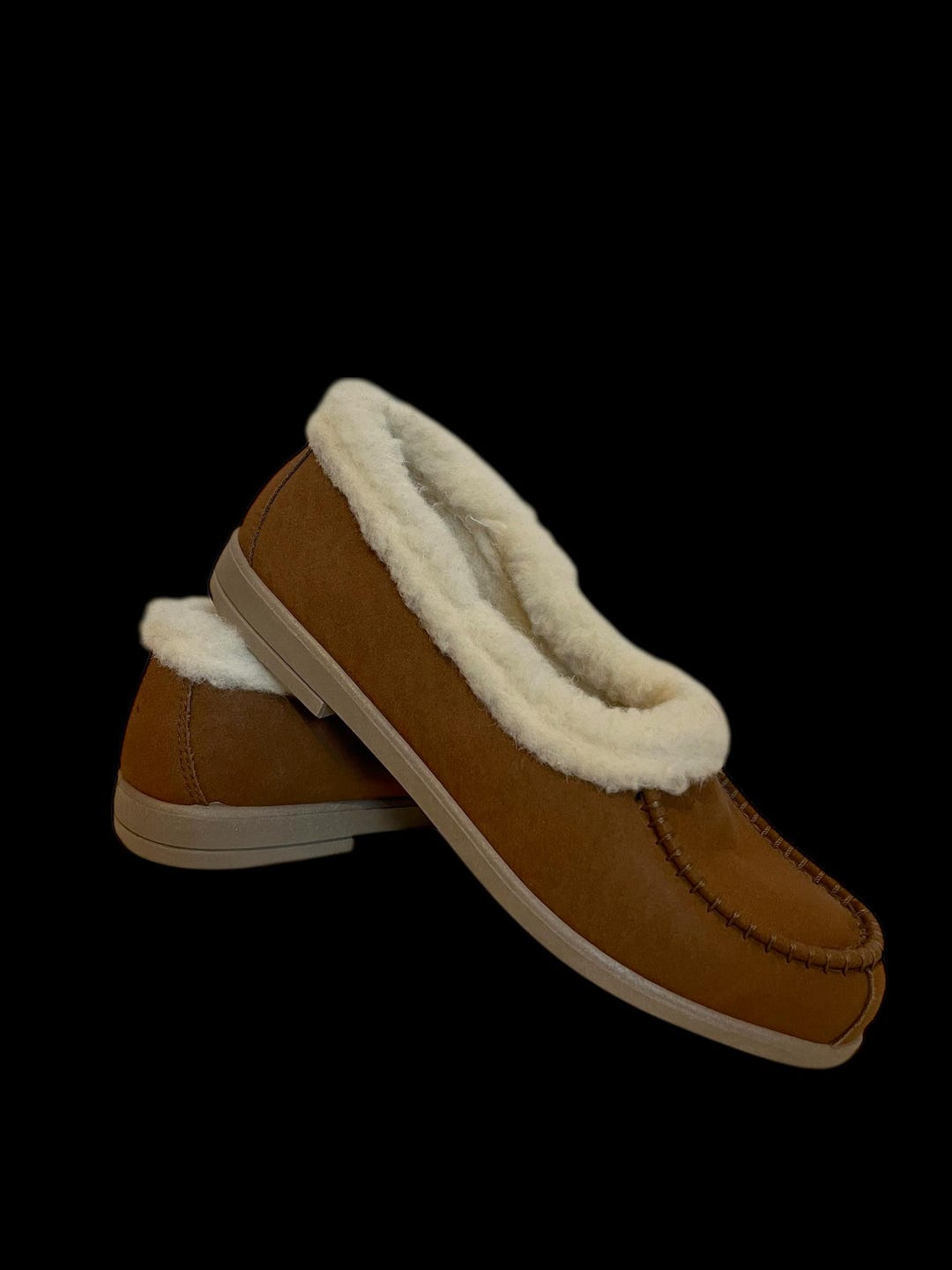 Vintage 1970s Rohde Leather Sheepskin Moccasin Loafers - Size 6 - Etsy