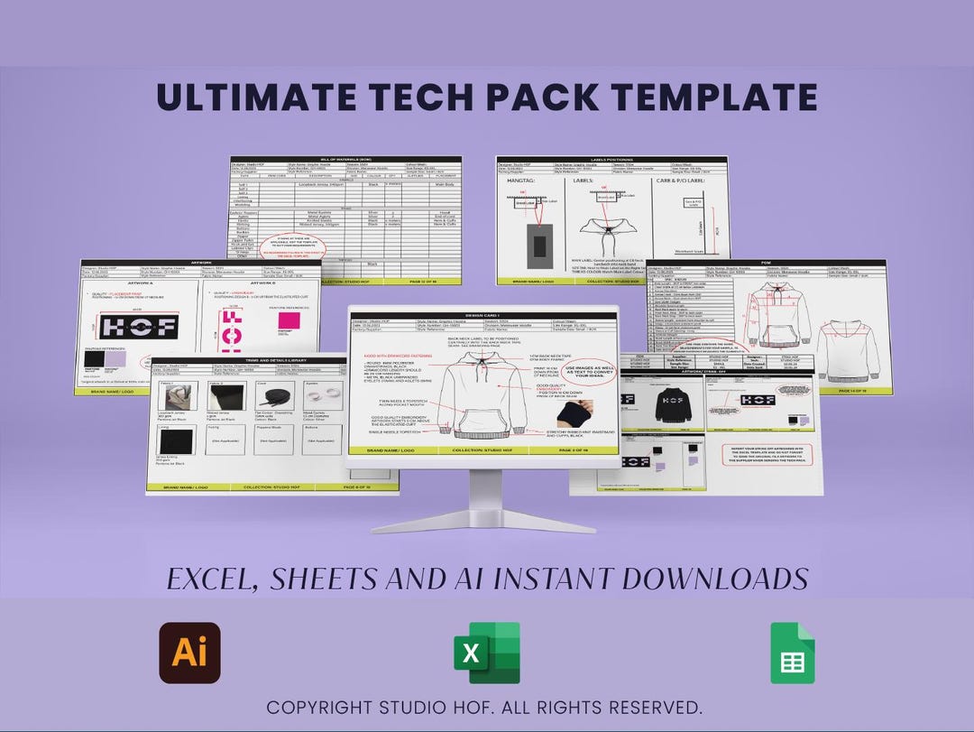 The Ultimate Tech Pack Template - Adobe Illustrator, Microsoft Excel ...