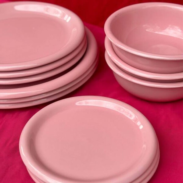 Pink Dishes - Etsy