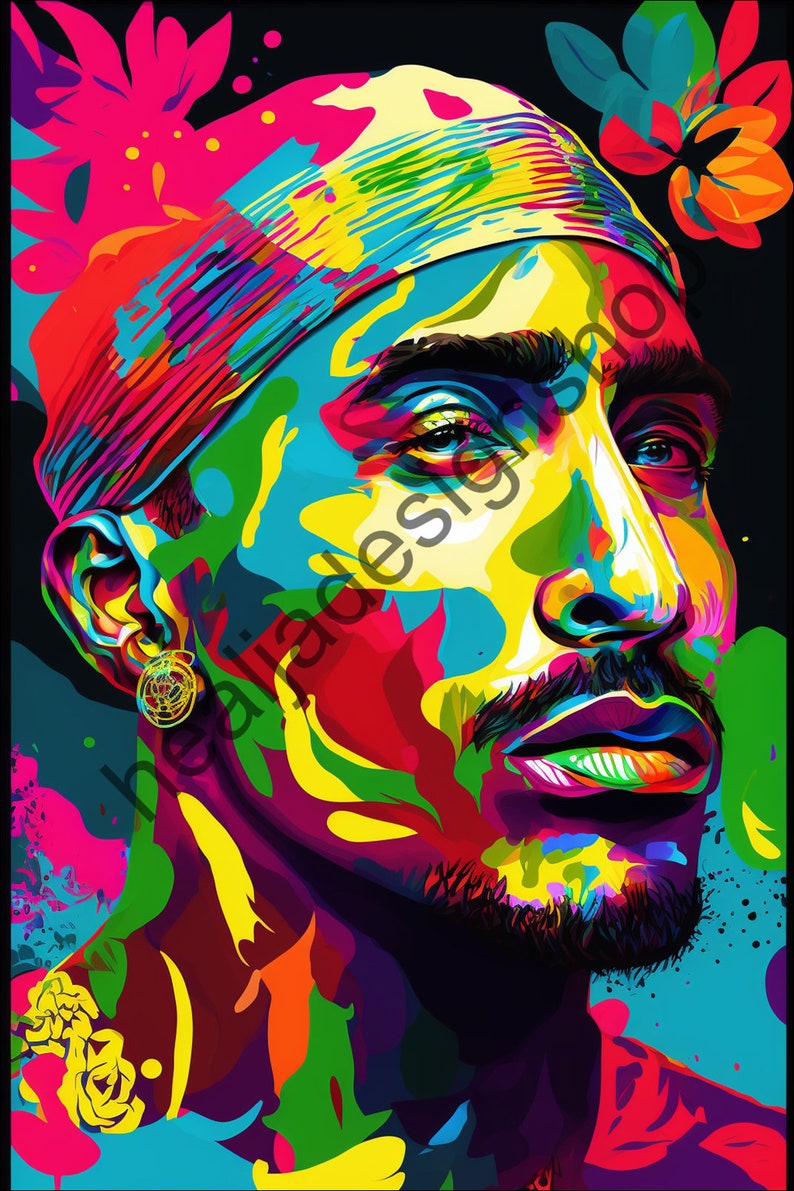Tupac Shakur Poster as Digital Download, Wall Art, Home Decor, Hip-hop ...