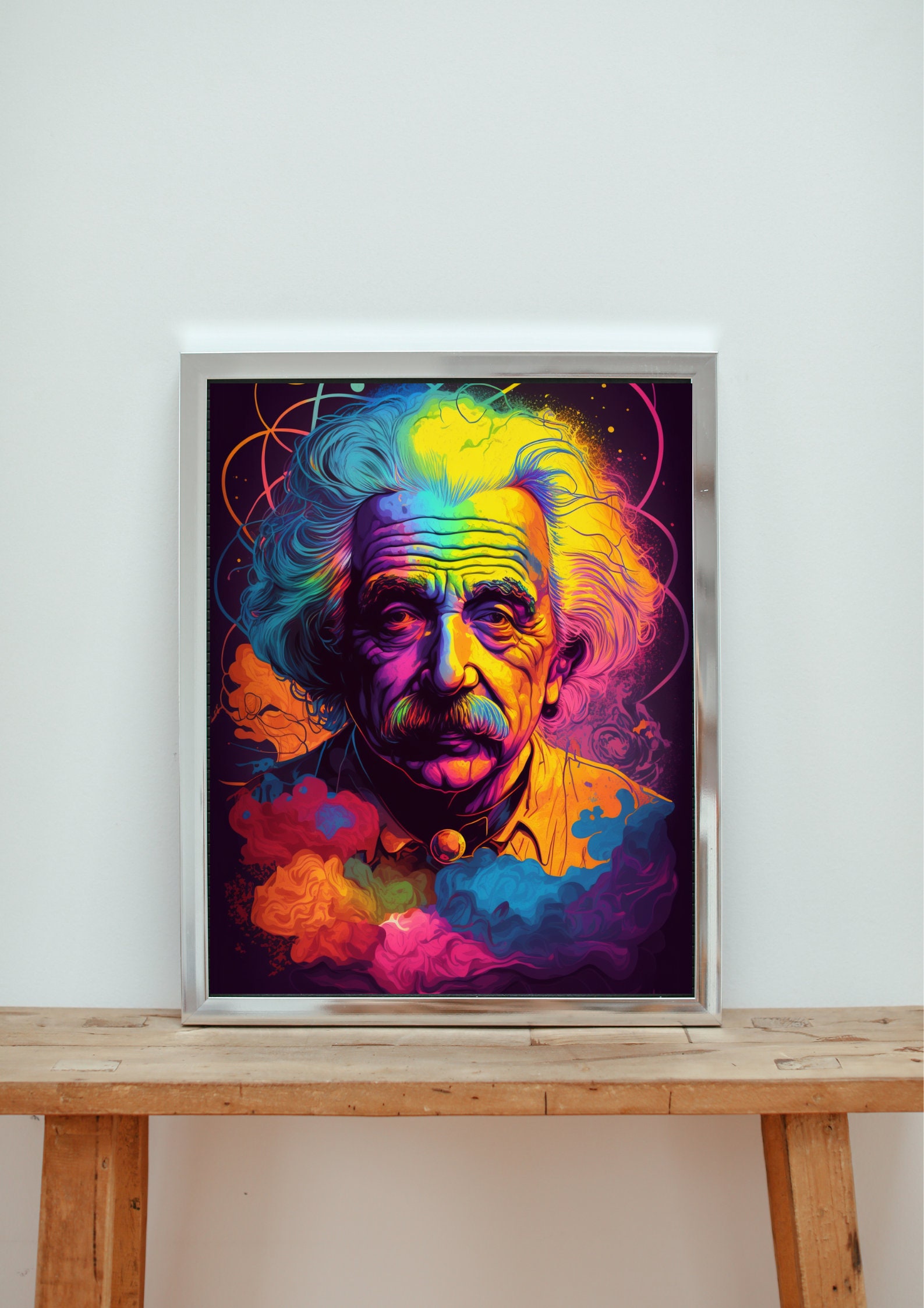 Albert Einstein Poster, Wall Decoration, Space, Space, Bright Colors ...
