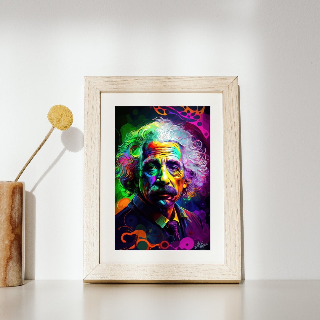 Albert Einstein Poster, Wall Decoration, Space, Space, Bright Colors, Psychedelic, Trippy Art ...