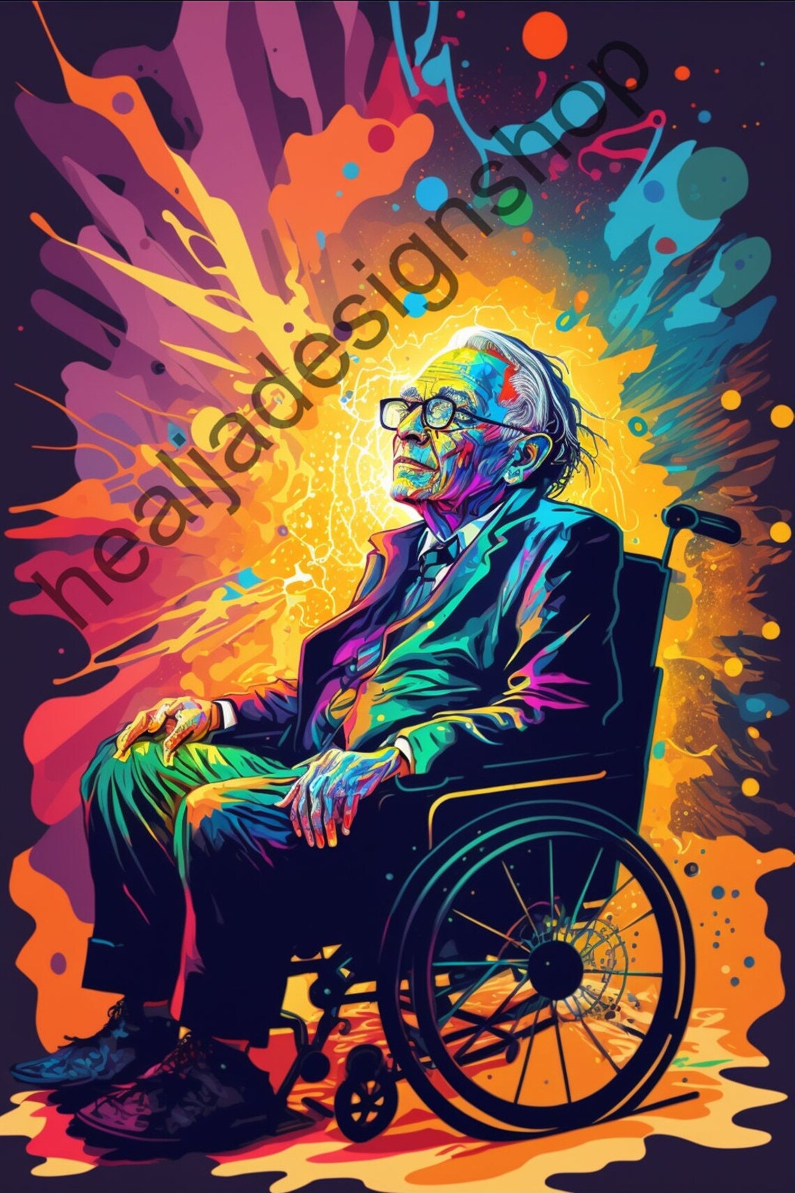 Stephen Hawking Poster as Digital Download, Digital Art, Wall ...