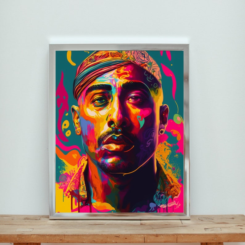 Psychedelic, Trippy Tupac Shakur Poster, Digital Print, Wall Poster ...