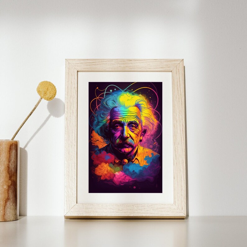 Albert Einstein Poster, Wall Decoration, Space, Space, Bright Colors ...