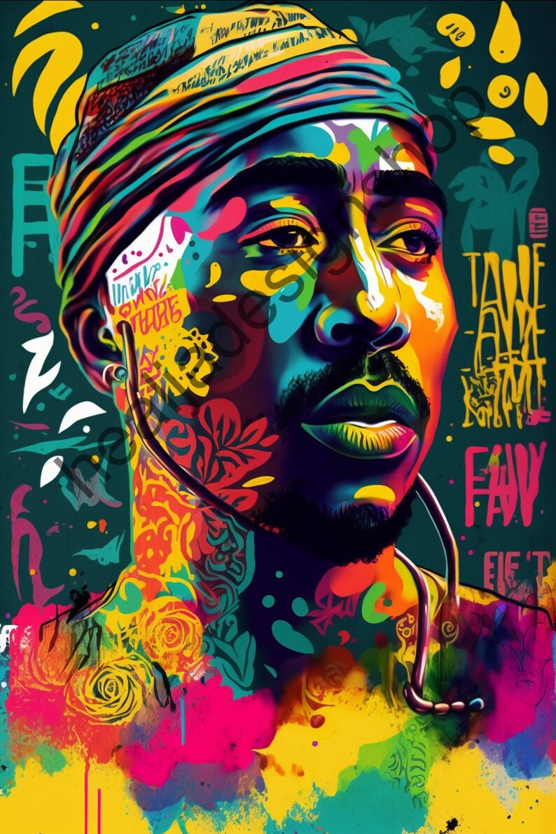 Tupac Shakur Poster Digital Art Print Home Decor - Etsy