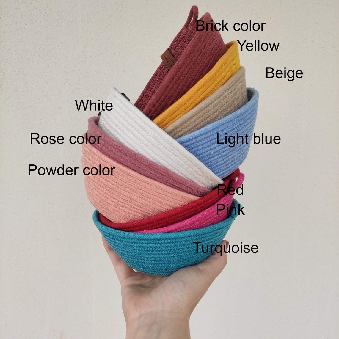 Cotton Rope Woven Basket, Handmade Storage Basket, Cotton Rope Oval ...