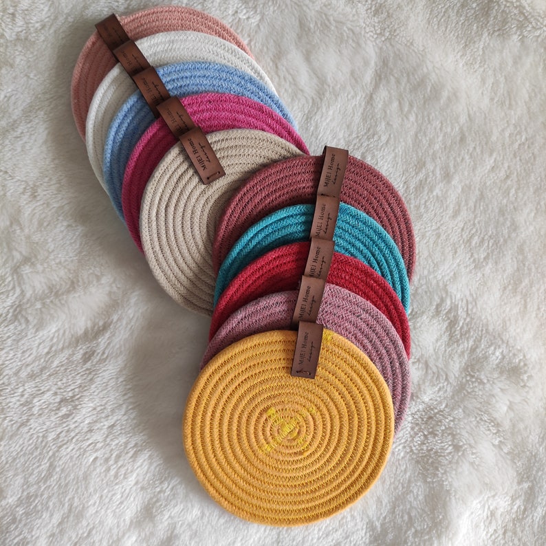 BUY 1 GET 1 FREE Set of 2 Cotton Rope Drinks Coasters, Mug Coasters ...