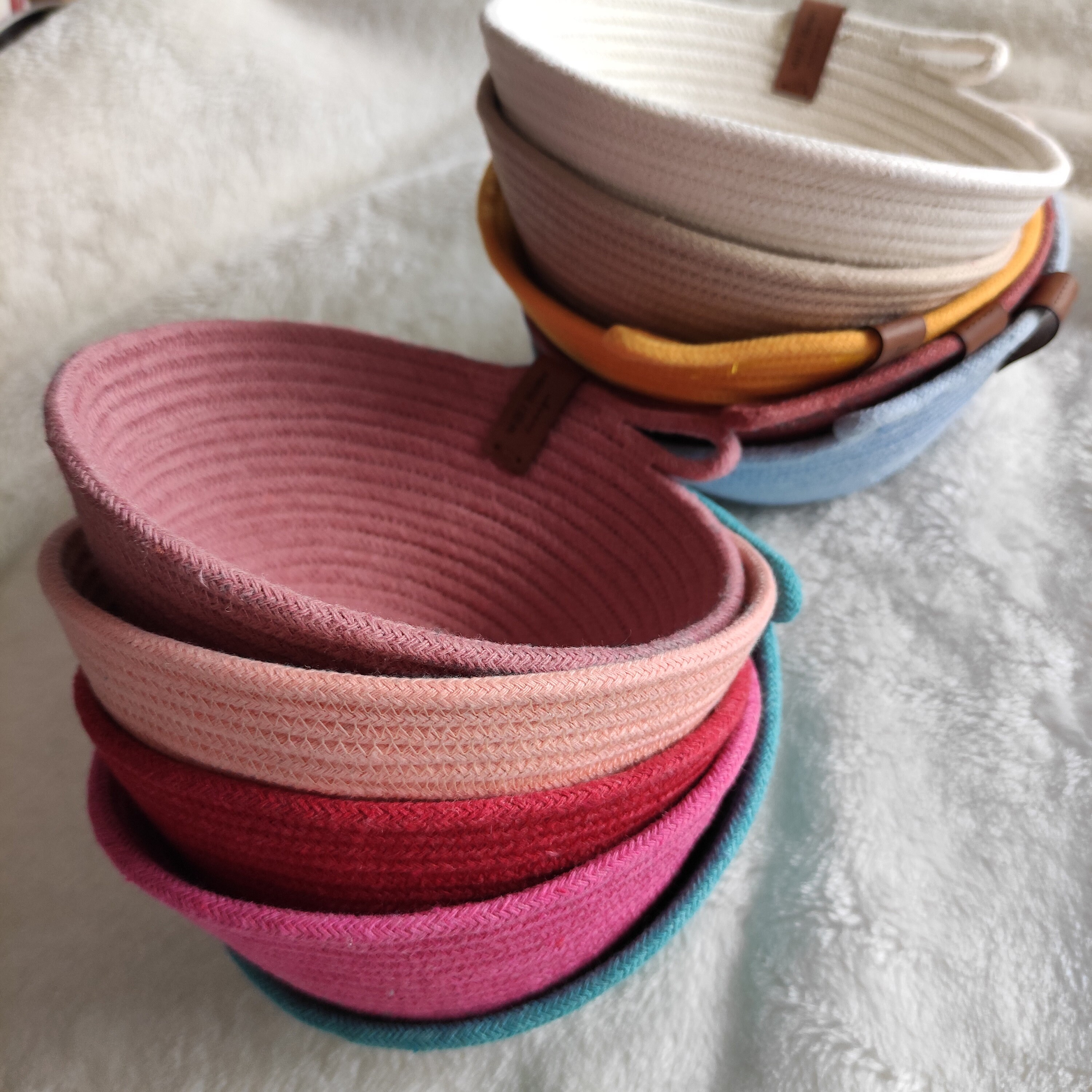 Cotton Rope Woven Basket, Handmade Storage Basket, Cotton Rope Oval ...