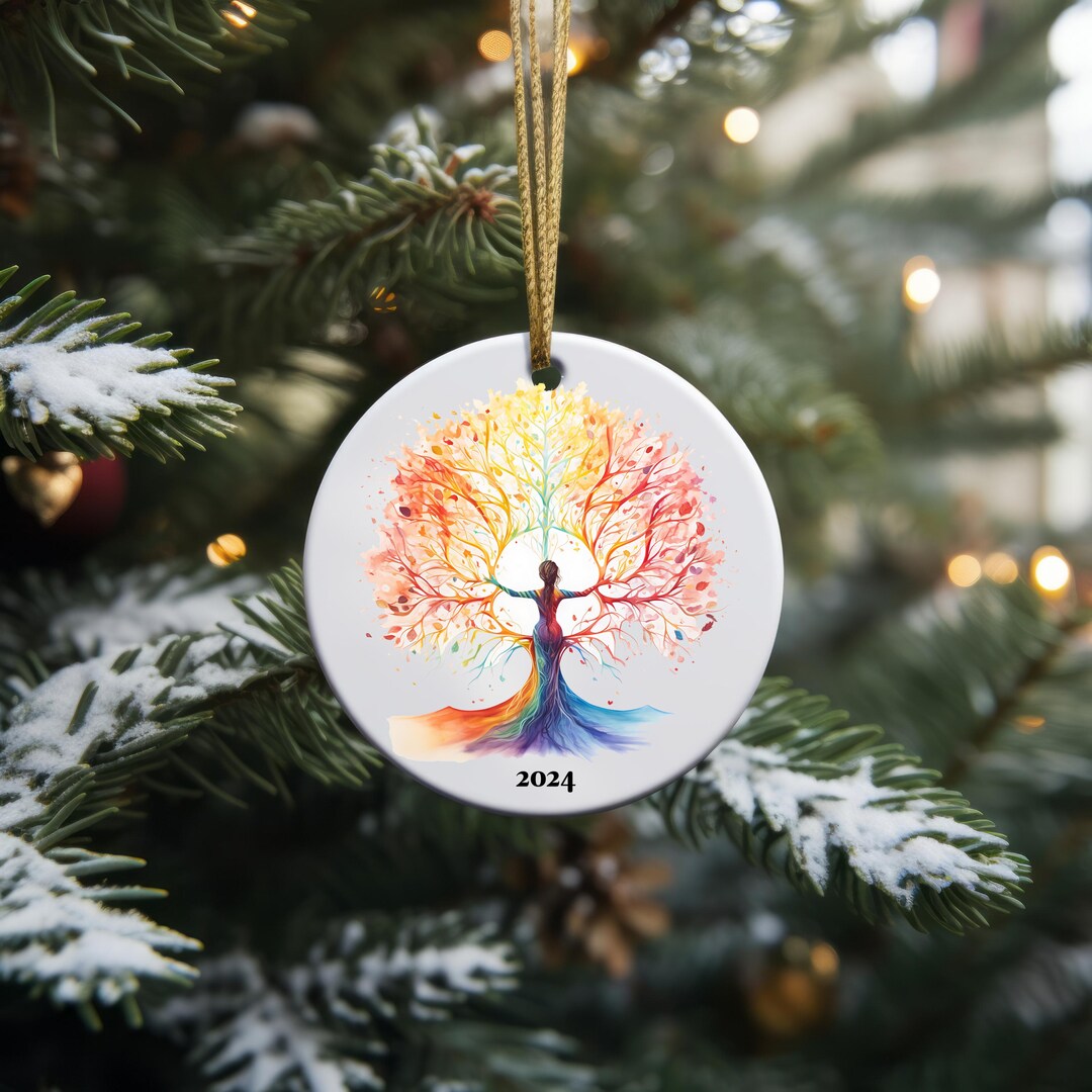 Zen Yoga Tree of Life Spiritual New Age Christmas Ornament, Yoga ...
