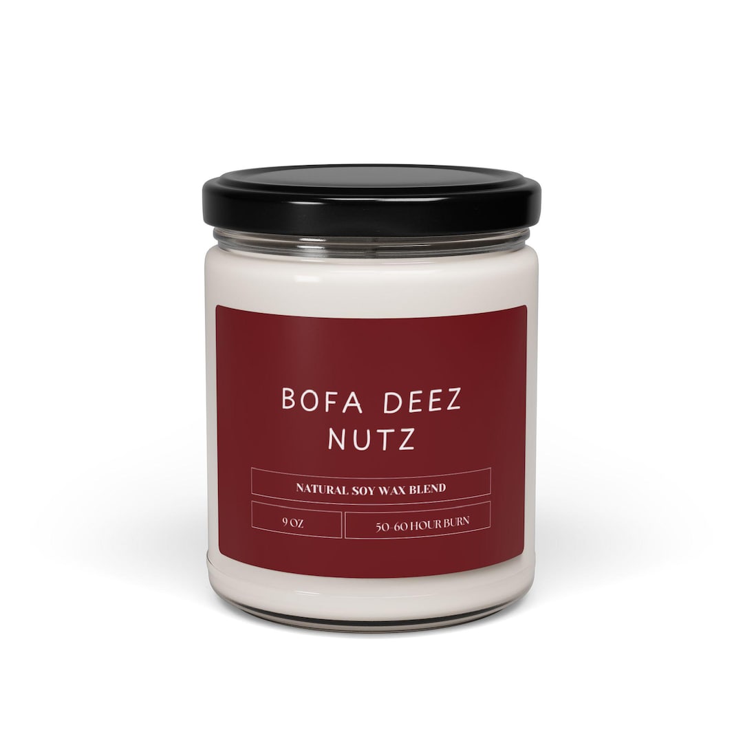 BOFA DEEZ NUTS Scented Soy Funny Candle, 9oz Glass Jar 50-60 Hours ...