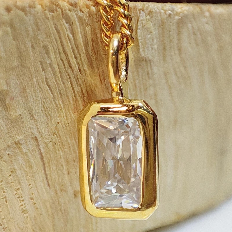 Gold Bezel Pendant - Etsy